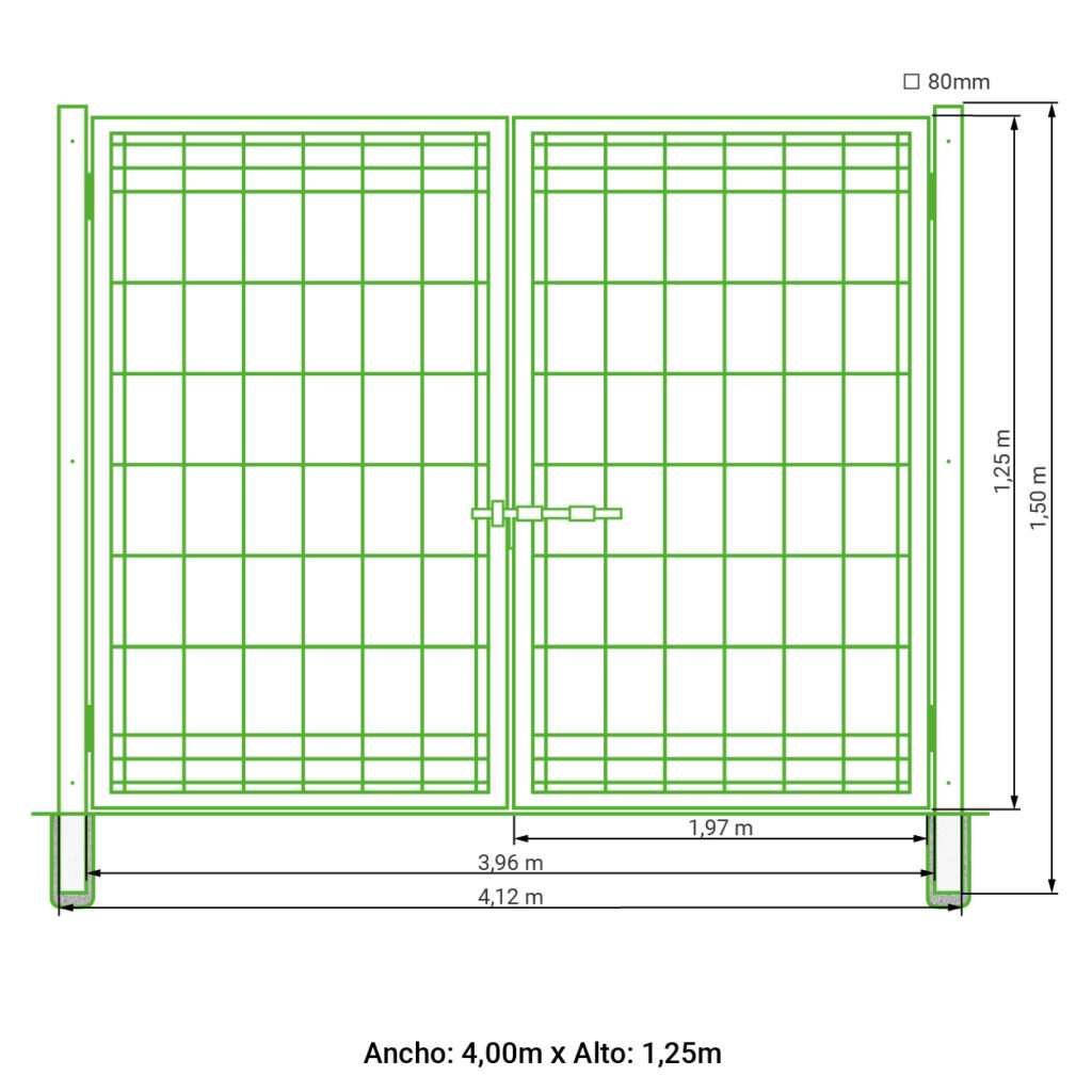 Puerta vehicular 2 hojas hércules blanco de 1,25 metro alto - Cercados ...